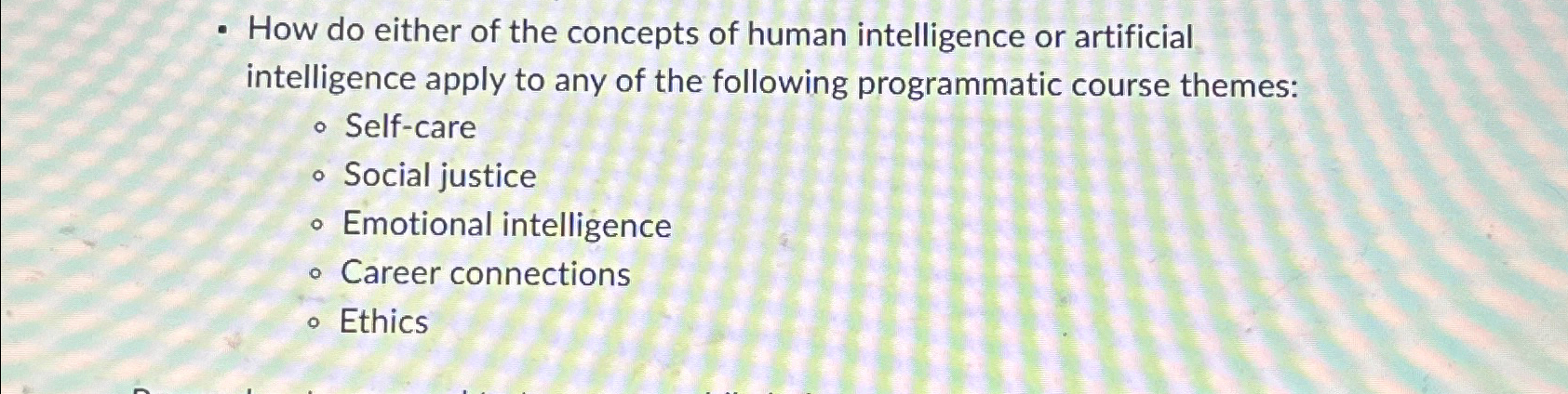 Solved How do either of the concepts of human intelligence | Chegg.com