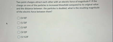Solved Two point charges attract each other with an electric | Chegg.com