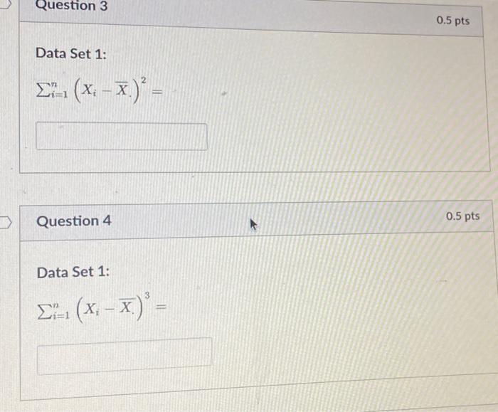 Solved Use the Following Data Set to Answer Questions 1-11. | Chegg.com