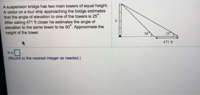 Solved A suspension bridge has two main towers of equal | Chegg.com