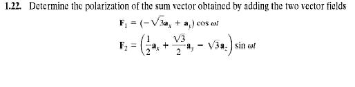 Solved Determine the polarization of the sum vector obtained | Chegg.com