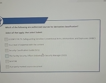 Solved Which of the following are authorized sources for | Chegg.com