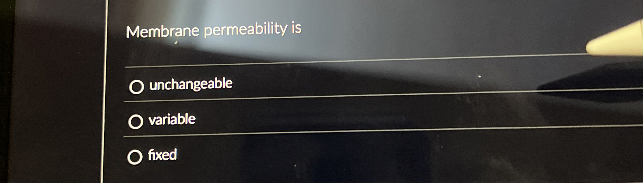 Solved Membrane permeability is q,unchangeablevariablefixed | Chegg.com