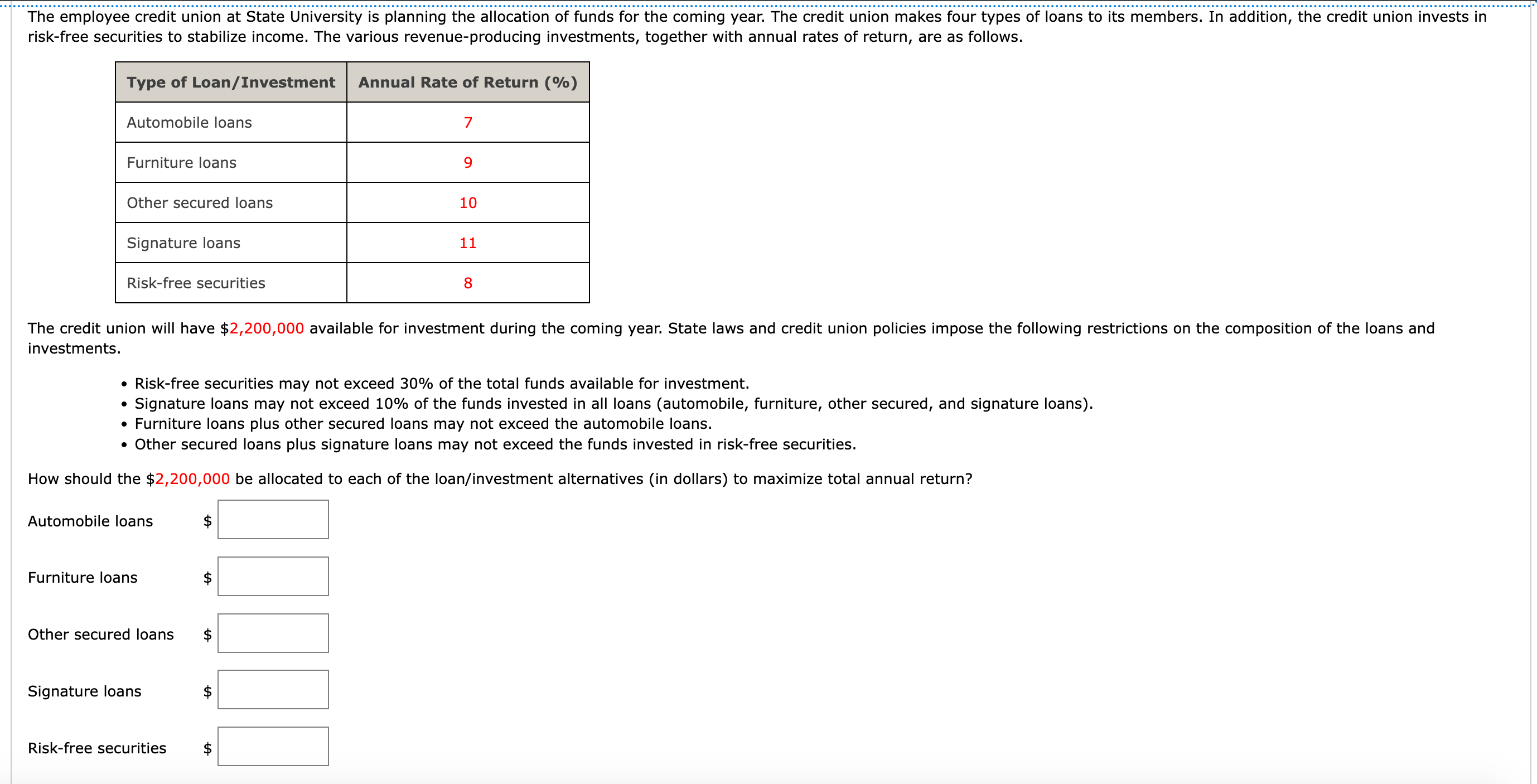 Solved risk-free securities to stabilize income. The various | Chegg.com