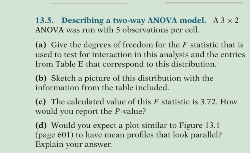 13.5. ﻿Describing a two-way ANOVA model. A 3×2 ﻿ANOVA | Chegg.com
