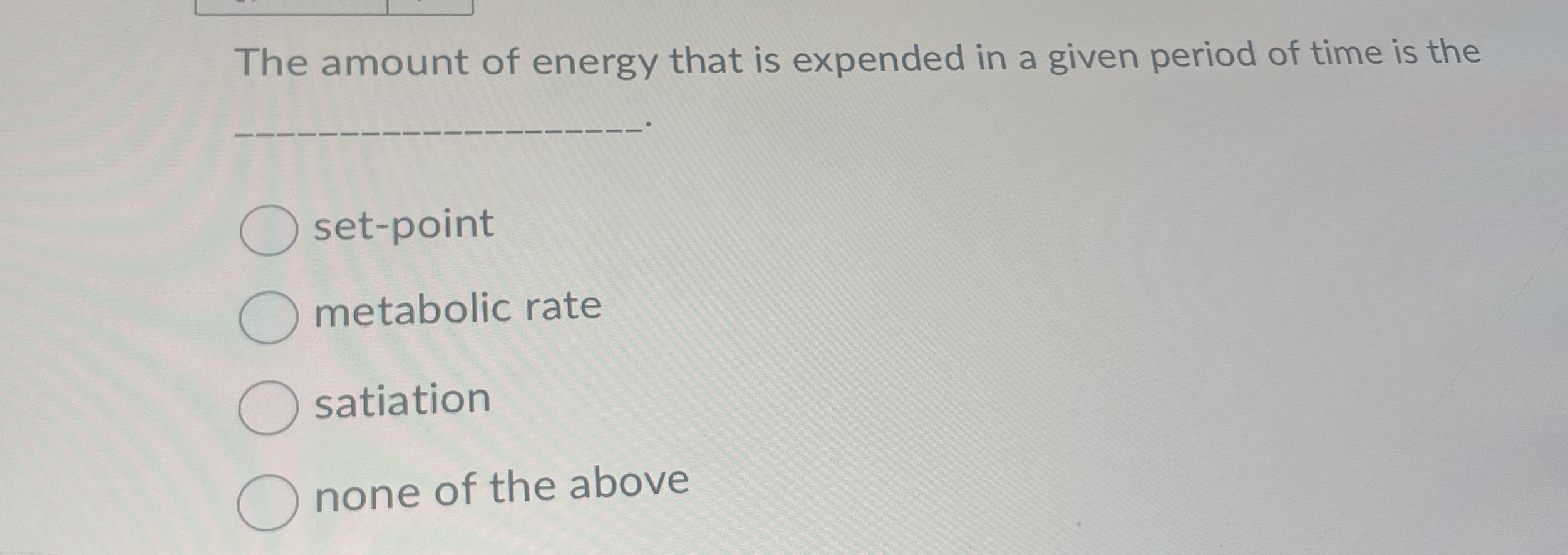 Solved The amount of energy that is expended in a given | Chegg.com