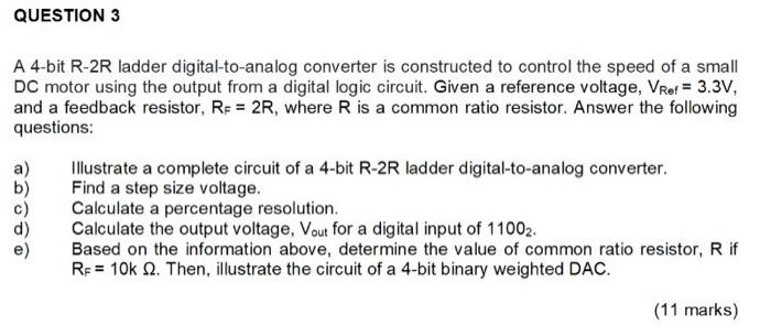 Solved A 4-bit R-2R ladder digital-to-analog converter is | Chegg.com