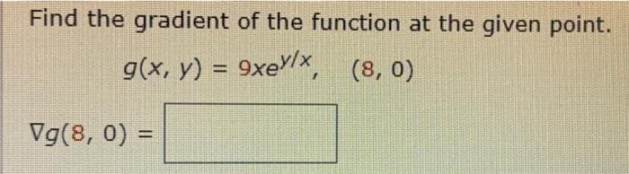 Solved Find the gradient of the function at the given point. | Chegg.com