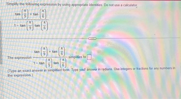Solved Simplify the following expression by using | Chegg.com