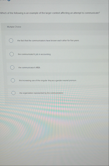 Solved Which of the following is an example of the larger | Chegg.com