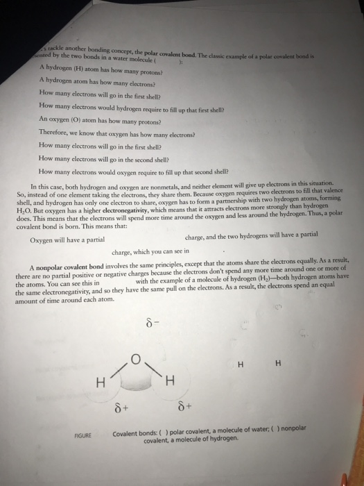 Solved tackle another bonding concept, the polar covalent | Chegg.com