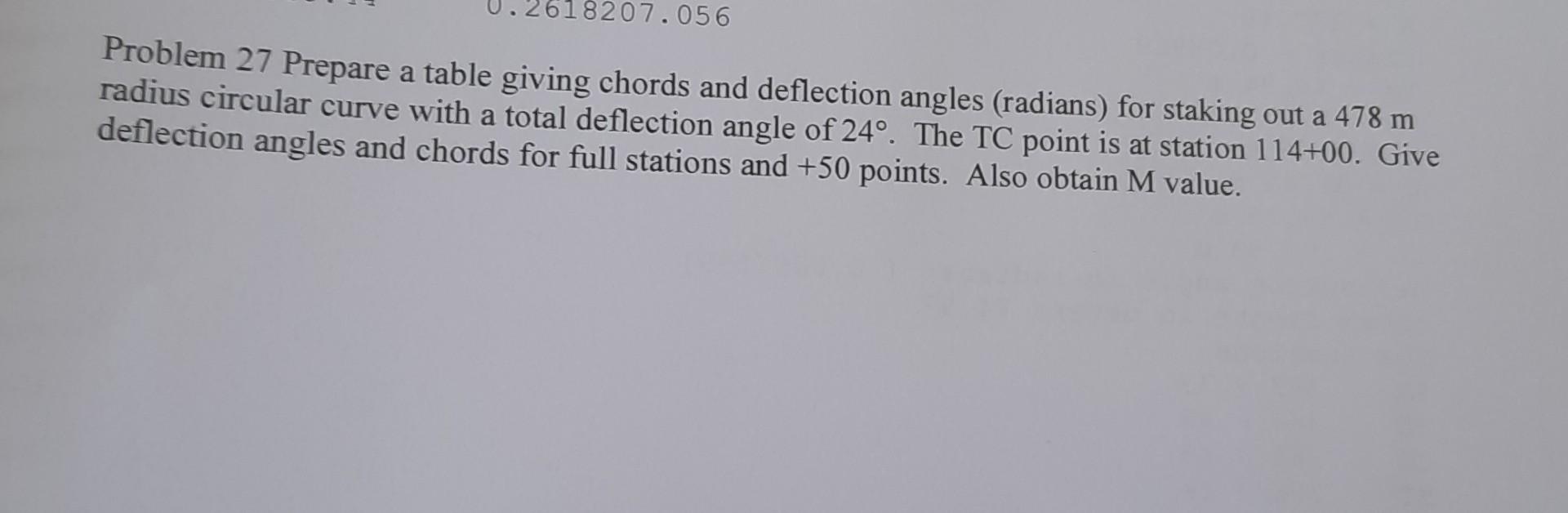 Solved Problem 27 Prepare a table giving chords and | Chegg.com