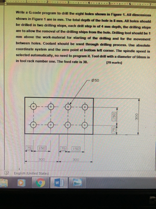 Solved + 23 LISE Write a G-code program to drill the eight | Chegg.com