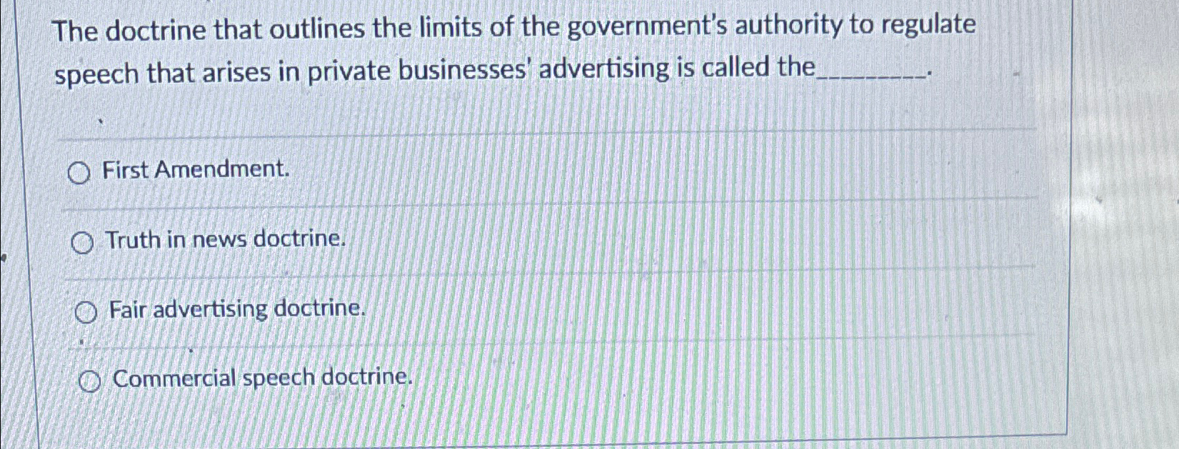 Solved The doctrine that outlines the limits of the | Chegg.com