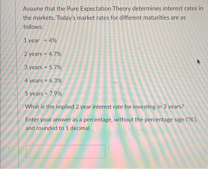 Solved Assume that the Pure Expectation Theory determines | Chegg.com