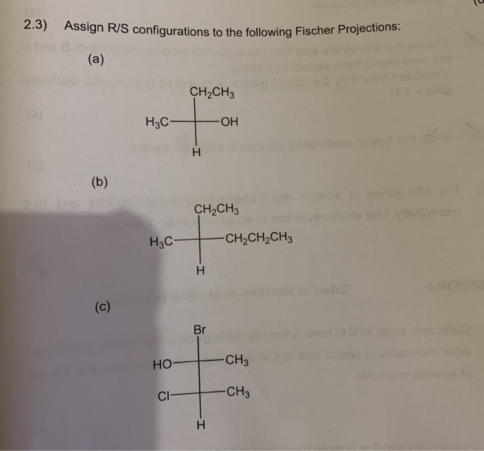 Solved 2.3) Assign R/S configurations to the following | Chegg.com