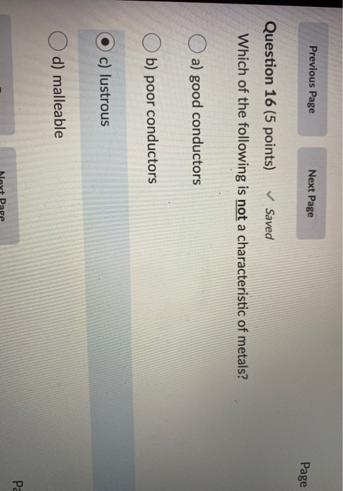 Solved Previous Page Next Page Page Question 16 (5 points) | Chegg.com