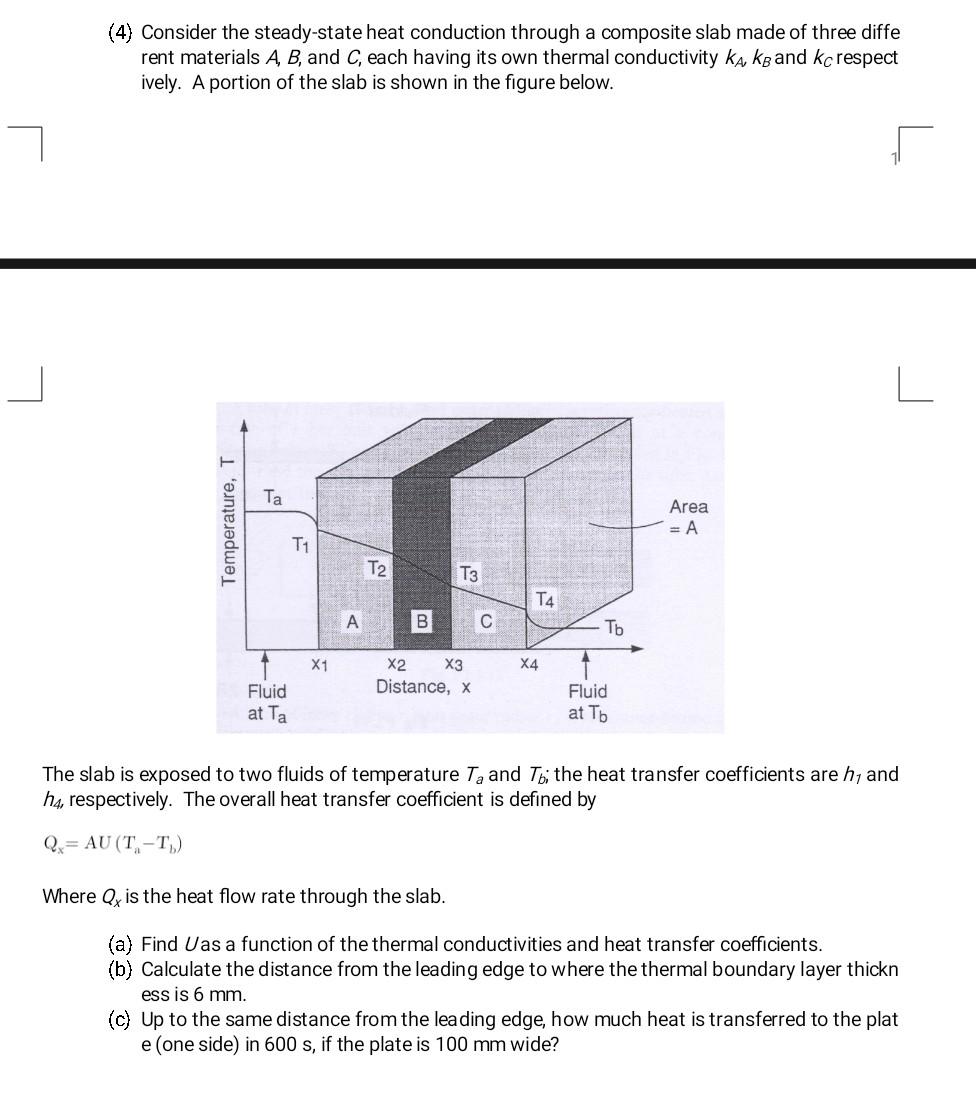 Solved 4 Consider The Steady State Heat Conduction Through