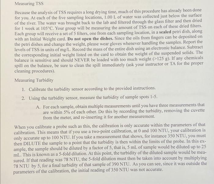 Solved Measuring TSS Because the analysis of TSS requires a | Chegg.com