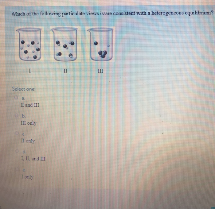Solved Which of the following particulate views is/are | Chegg.com