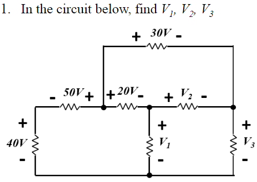 Solved In the circuit below, find V1,V2,V3 | Chegg.com