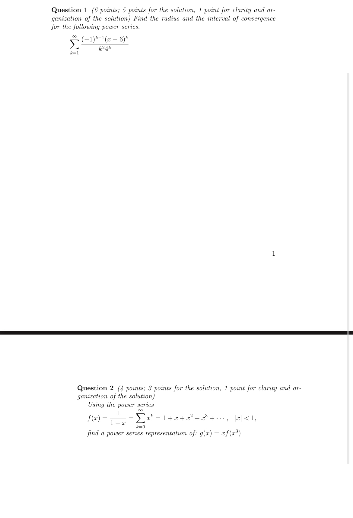 Solved Question 1 (6 ﻿points; 5 ﻿points for the solution, 1 | Chegg.com