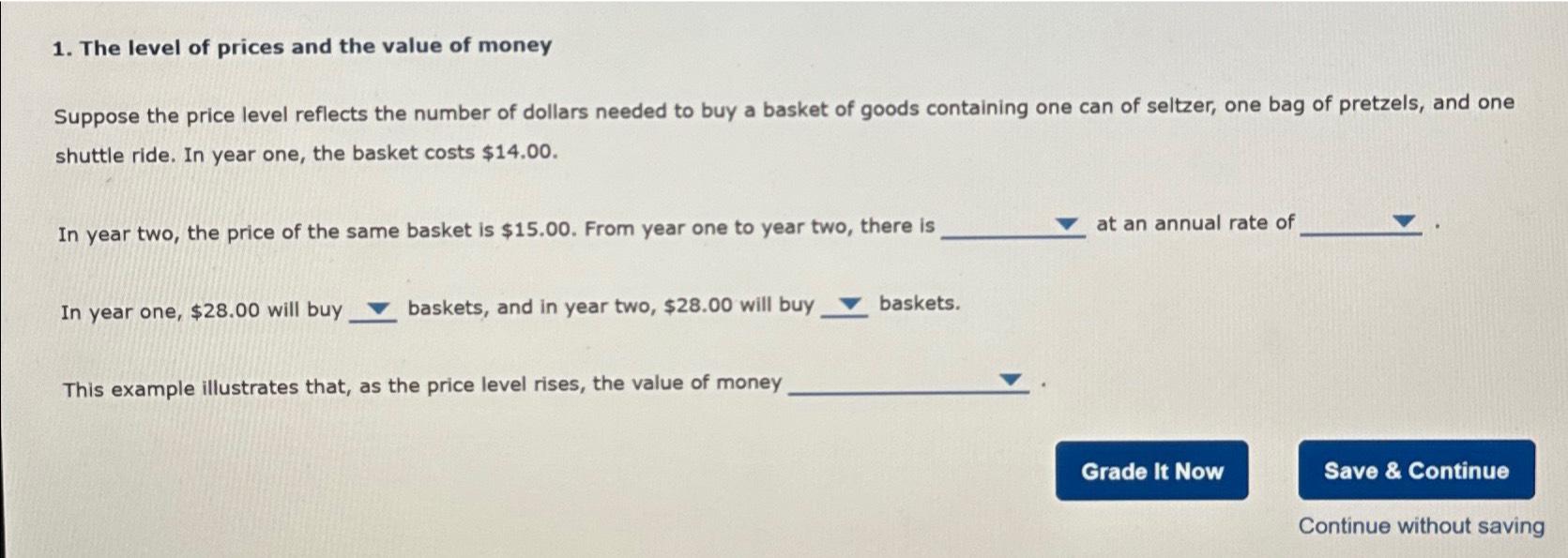 Solved The Level Of Prices And The Value Of Moneysuppose The Chegg