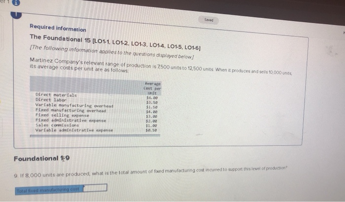 Solved Saved The Foundational 15 [LO1-1, LO1-2. LO1-3. | Chegg.com