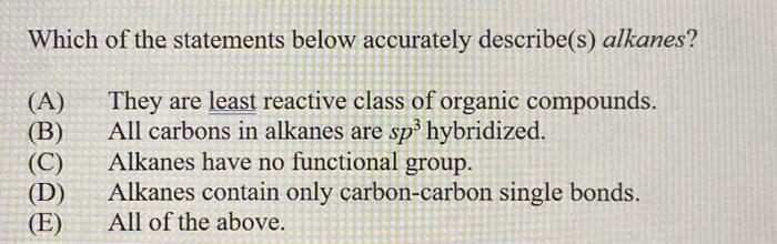 Solved Which of the statements below accurately describe(s) | Chegg.com