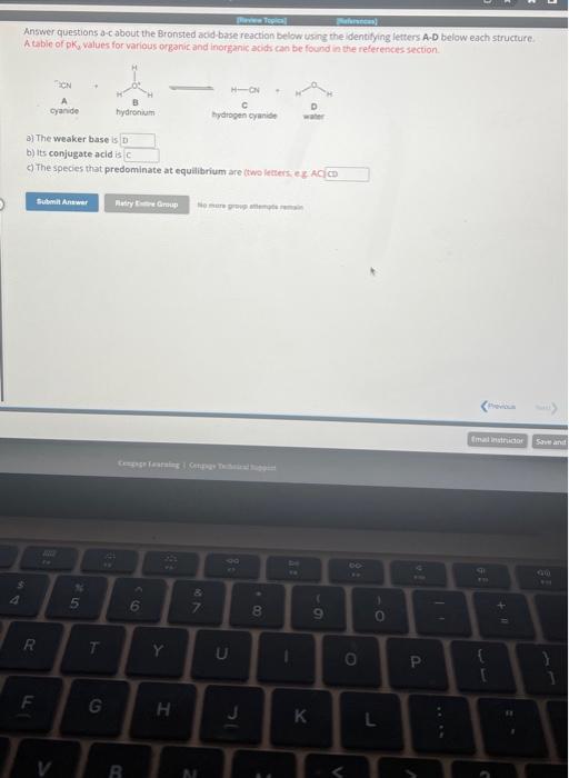Solved Answer questions a-c about the Bronsted acid-base | Chegg.com