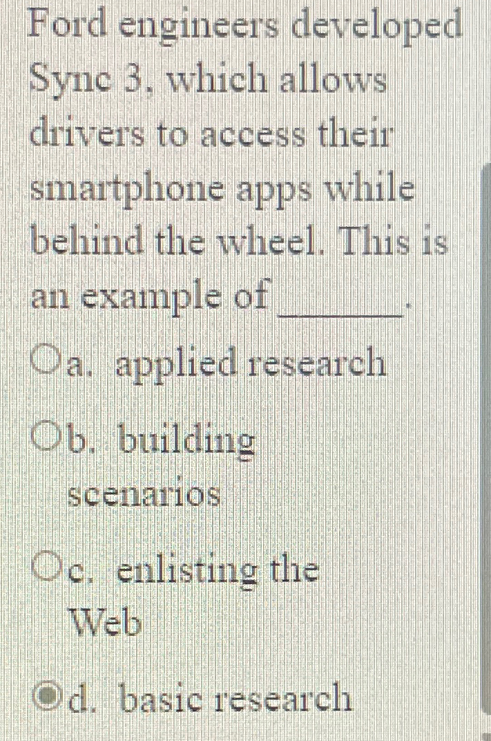 Solved Ford engineers developed Sync 3, ﻿which allows | Chegg.com
