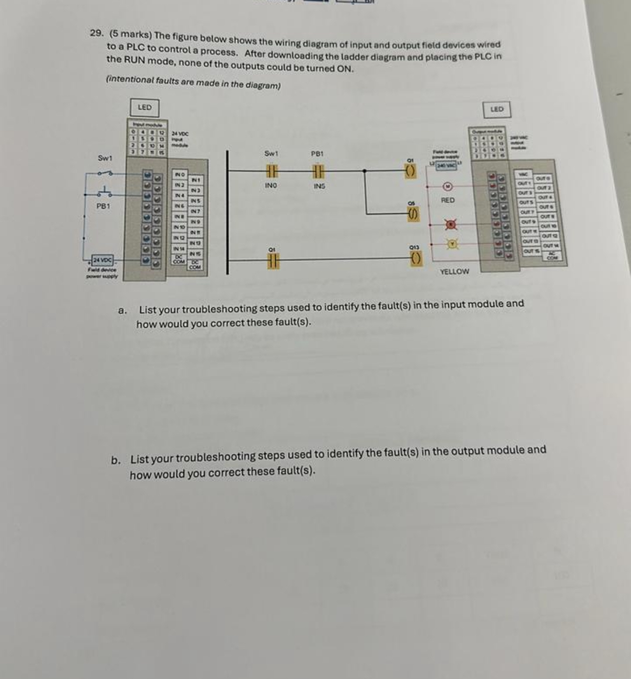 Solved (5 ﻿marks) ﻿The figure below shows the wiring diagram | Chegg.com