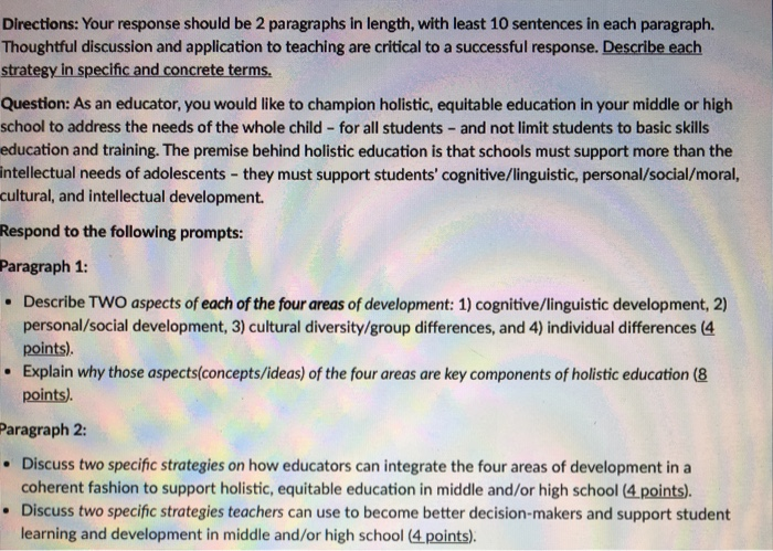 Solved Directions: Your response should be 2 paragraphs in | Chegg.com