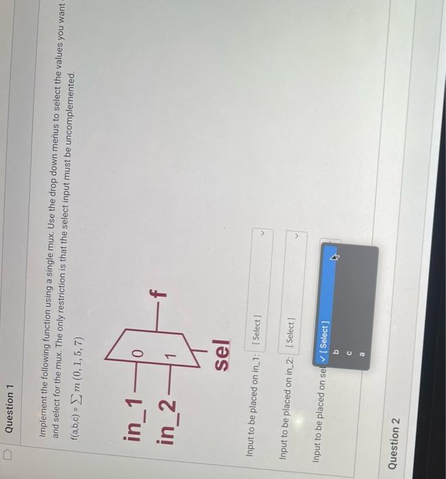 Solved Implement The Foliowing Function Using A Single Muc 2355
