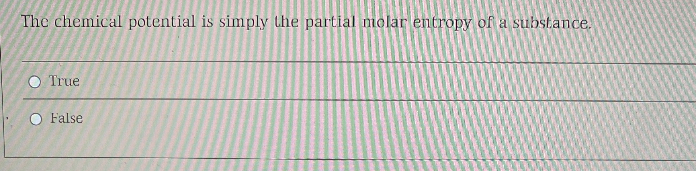 Solved The chemical potential is simply the partial molar | Chegg.com