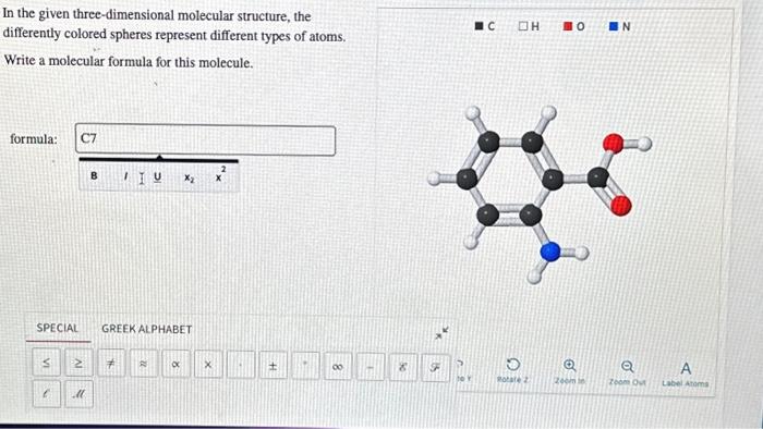 Solved In the given three-dimensional molecular structure, | Chegg.com