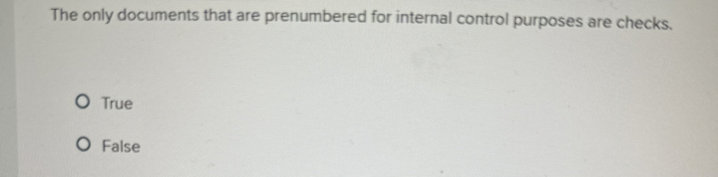 Solved The only documents that are prenumbered for internal | Chegg.com