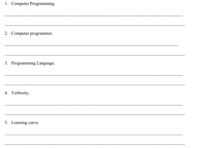 Solved 1. Computer Programming. 2. Computer programmer. 3. | Chegg.com