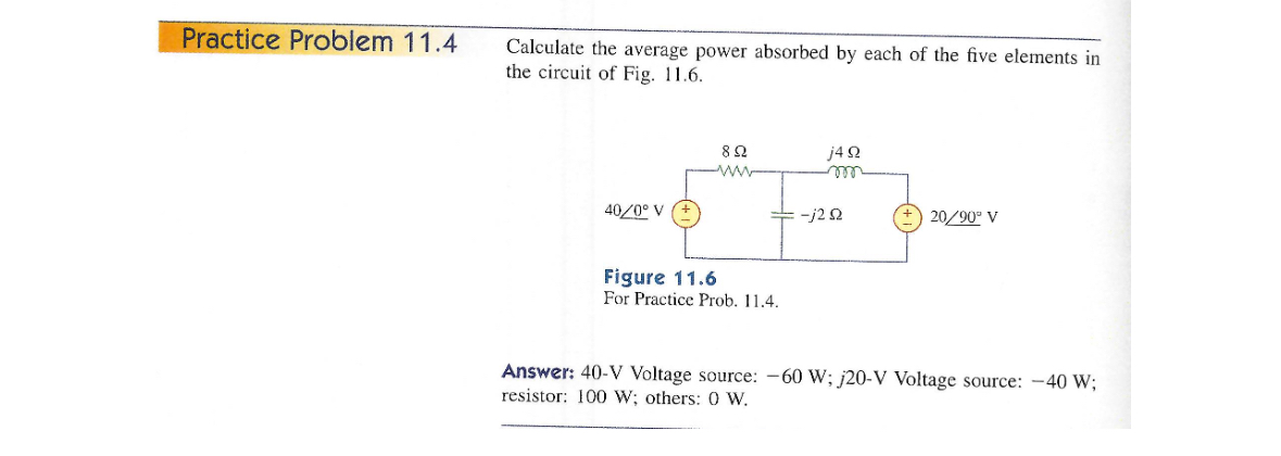 Solved Practice Problem 11.4Calculate the average power | Chegg.com