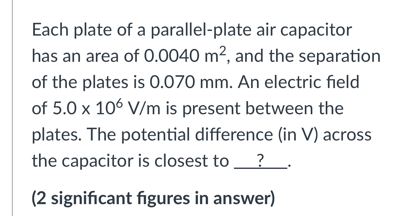 Solved Each plate of a parallel-plate air capacitor has an | Chegg.com