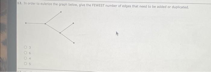 Solved 12. In order to eulerize the graph below, give the | Chegg.com