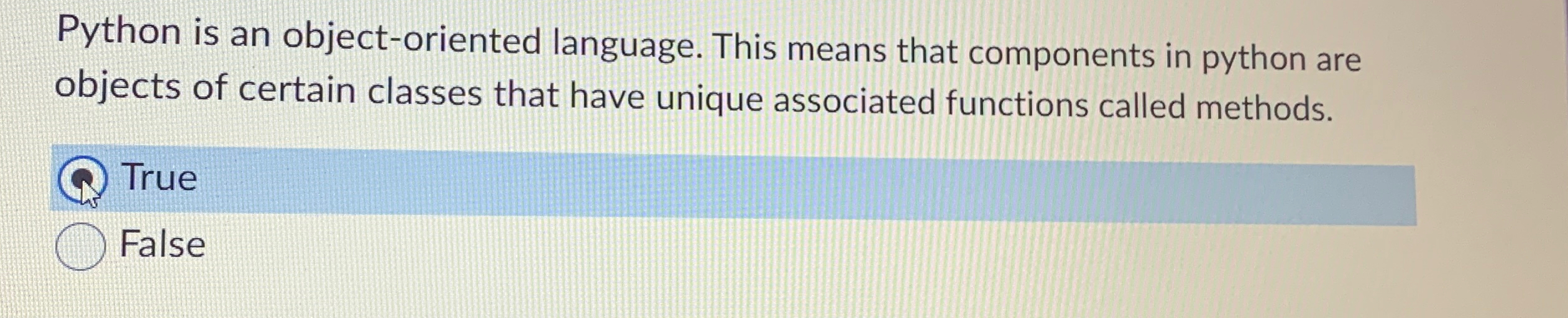 Solved Python is an object-oriented language. This means | Chegg.com