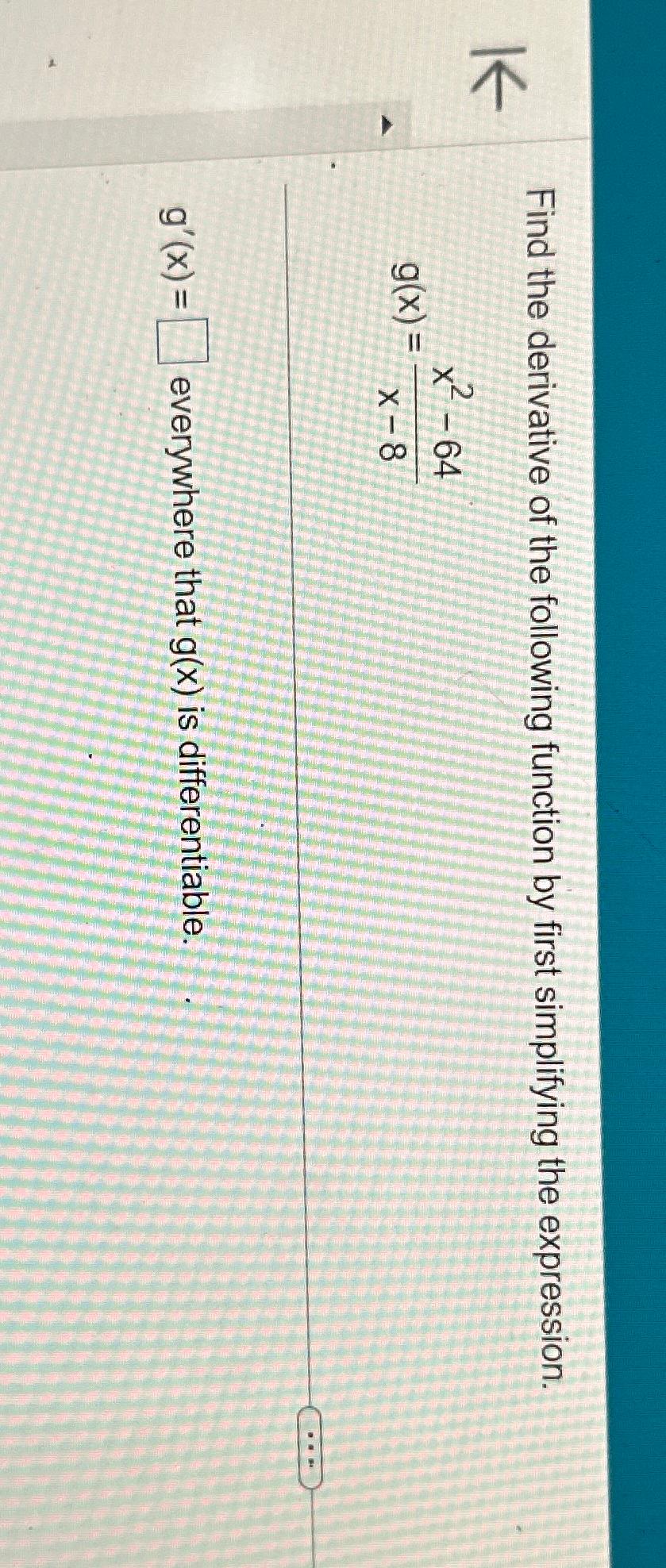 Solved Find the derivative of the following function by | Chegg.com