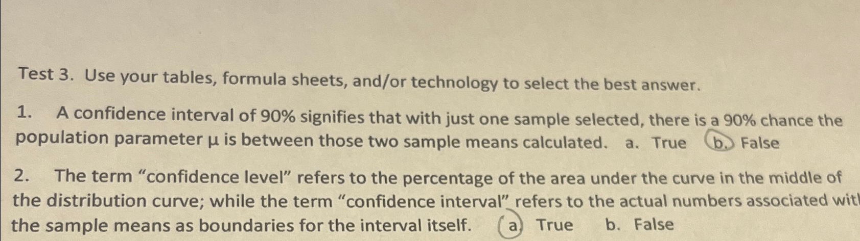 Solved Test 3. ﻿Use your tables, formula sheets, and/or | Chegg.com
