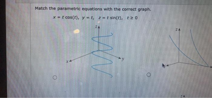 Solved Match the parametric equations with the correct | Chegg.com