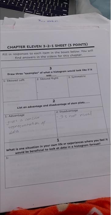 Solved CHAPTER ELEVEN 3-2-1 Fill in responses to each item | Chegg.com