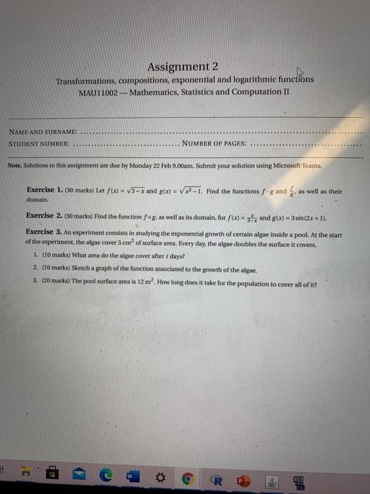 Solved Assignment 2 Transformations, compositions, | Chegg.com