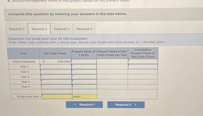Solved Required: 1. Determine the payback period for this | Chegg.com