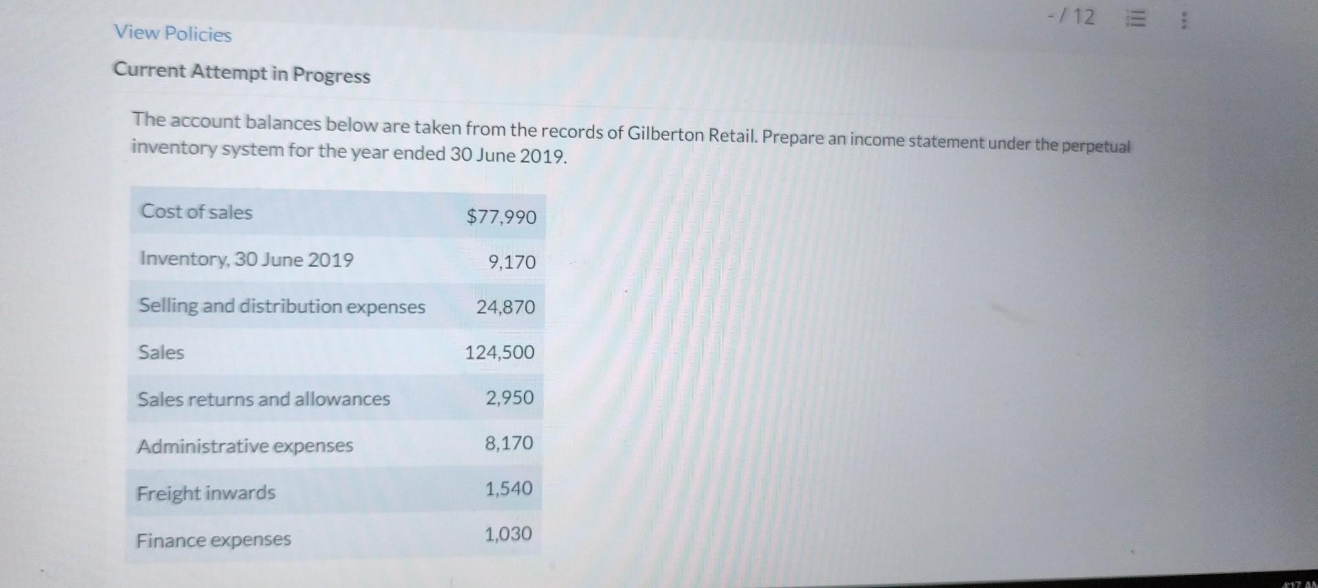 Solved Current Attempt in Progress The account balances | Chegg.com