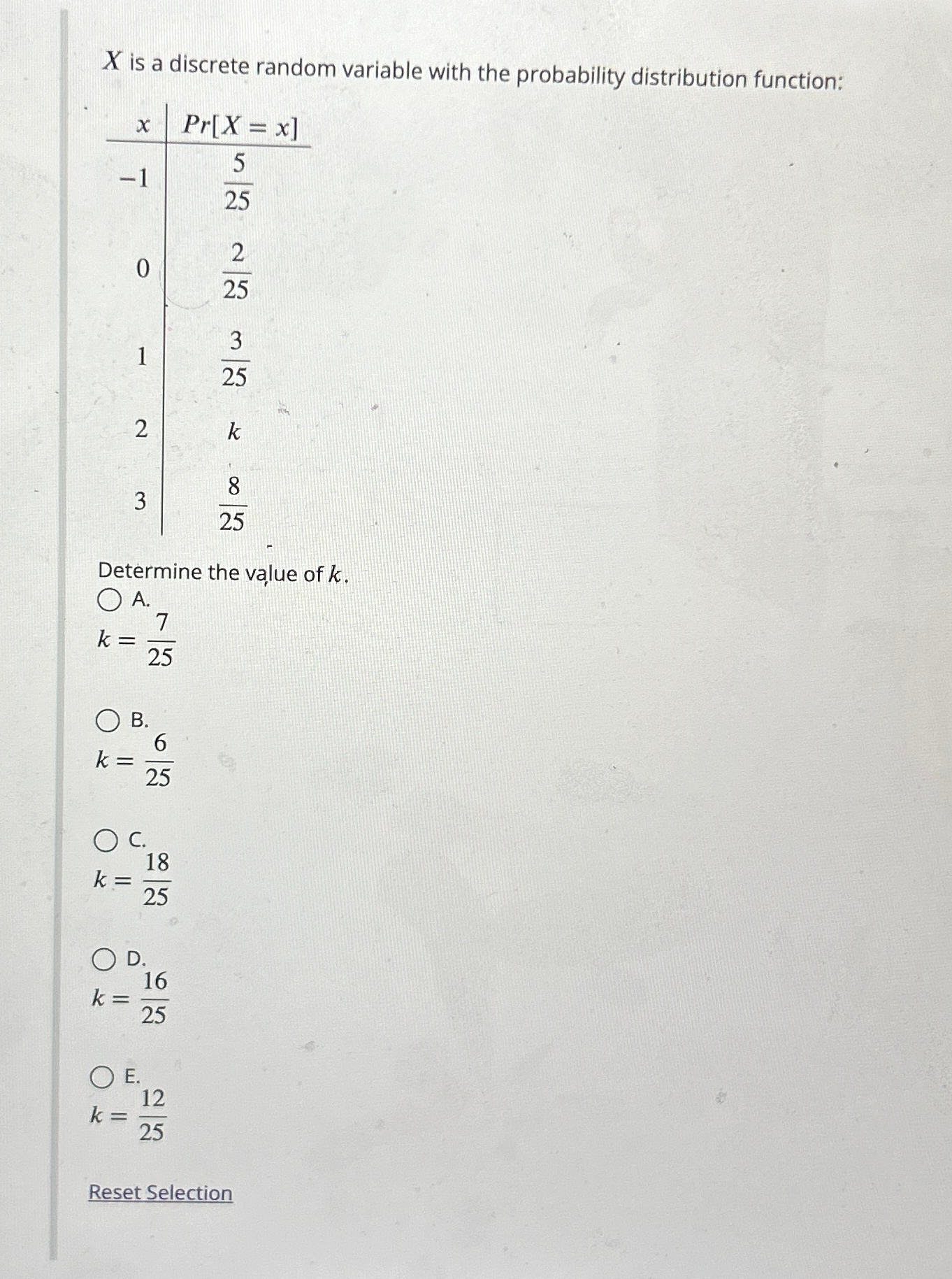 Solved x ﻿is a discrete random variable with the probability | Chegg.com